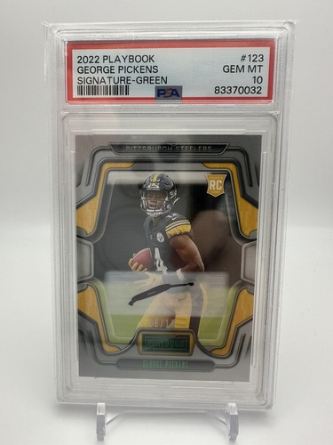 2022 Panini Playbook George Pickens Signature Green #123 6/10 PSA 10 ...