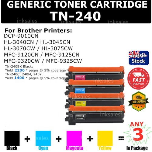 3x Any TN240 TN 240 Toner cartridge for Brother MFC9120CN HL3040CN ...