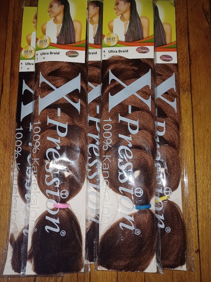 xpression braiding hair 100 Kanekalon, 10 Packs Color#6 | eBay