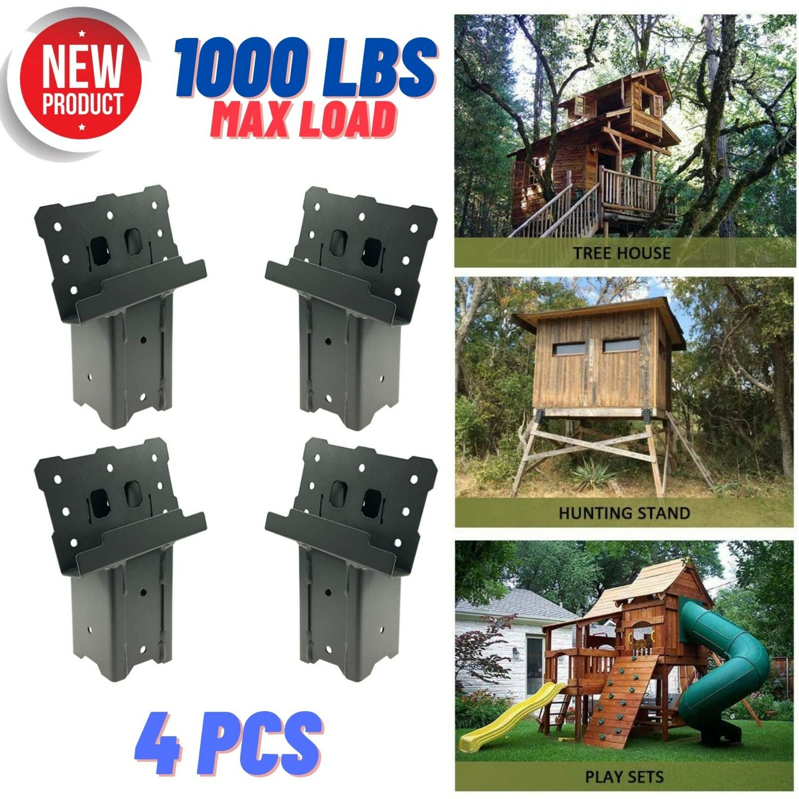 4Pcs COMPOUND ANGLE Deer Stand Hunting Blind Tower Elevator Brackets ...