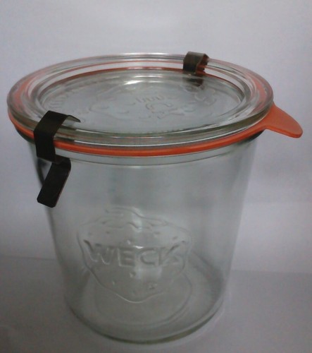 WECK Rundrand-Glas 100 Clear Glass Lidded Canning Jar 580 Ml 4.5 tall ...