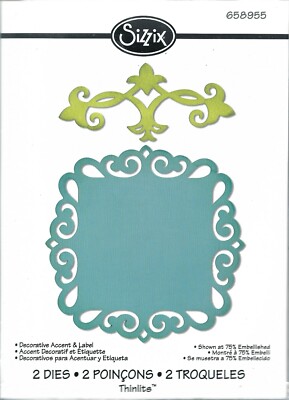 Sizzix Thinlits 2 Die Set - Decorative Accent & Label; 658955 | eBay UK