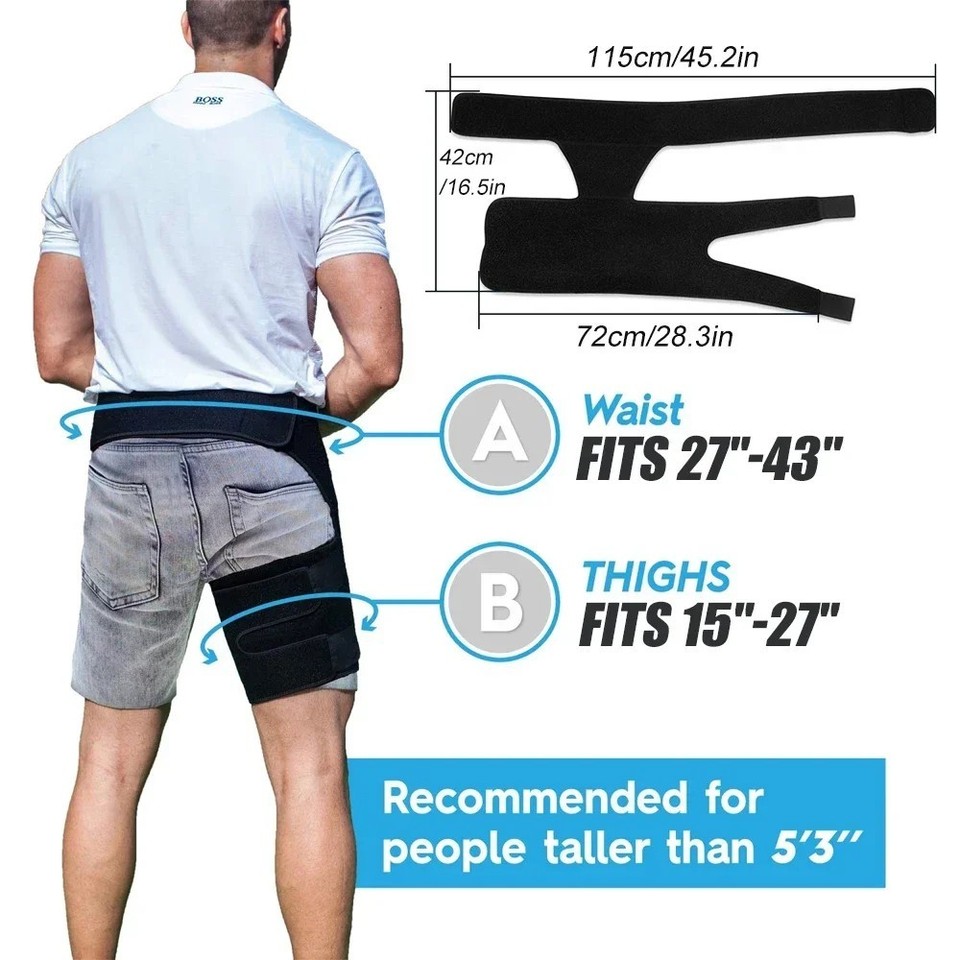 Hip Brace Thigh Compression Sleeve, Hamstring & Groin Support Wrap for ...