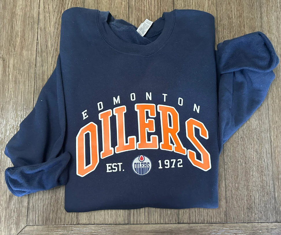 Edmonton Oilers NHL Hockey graphic navy color Sweatshirt men women S ...