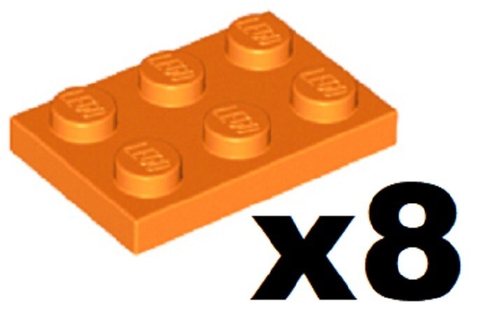 🧱 LEGO 8 New Orange Plates 2 x 3 Stud Piece Flat Building Part 3021 ...