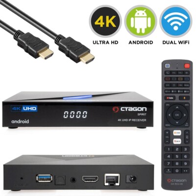 Octagon SPIRIT 4K UHD Android 9.0 IP Receiver HDR10+ Dual-WiFi LAN ...