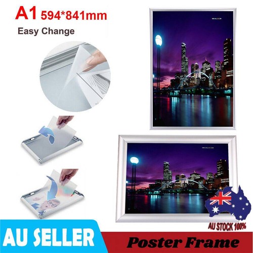 A1 84*60cm Silver Snap Frames Aluminium Clip Retail Shop Wall Poster ...