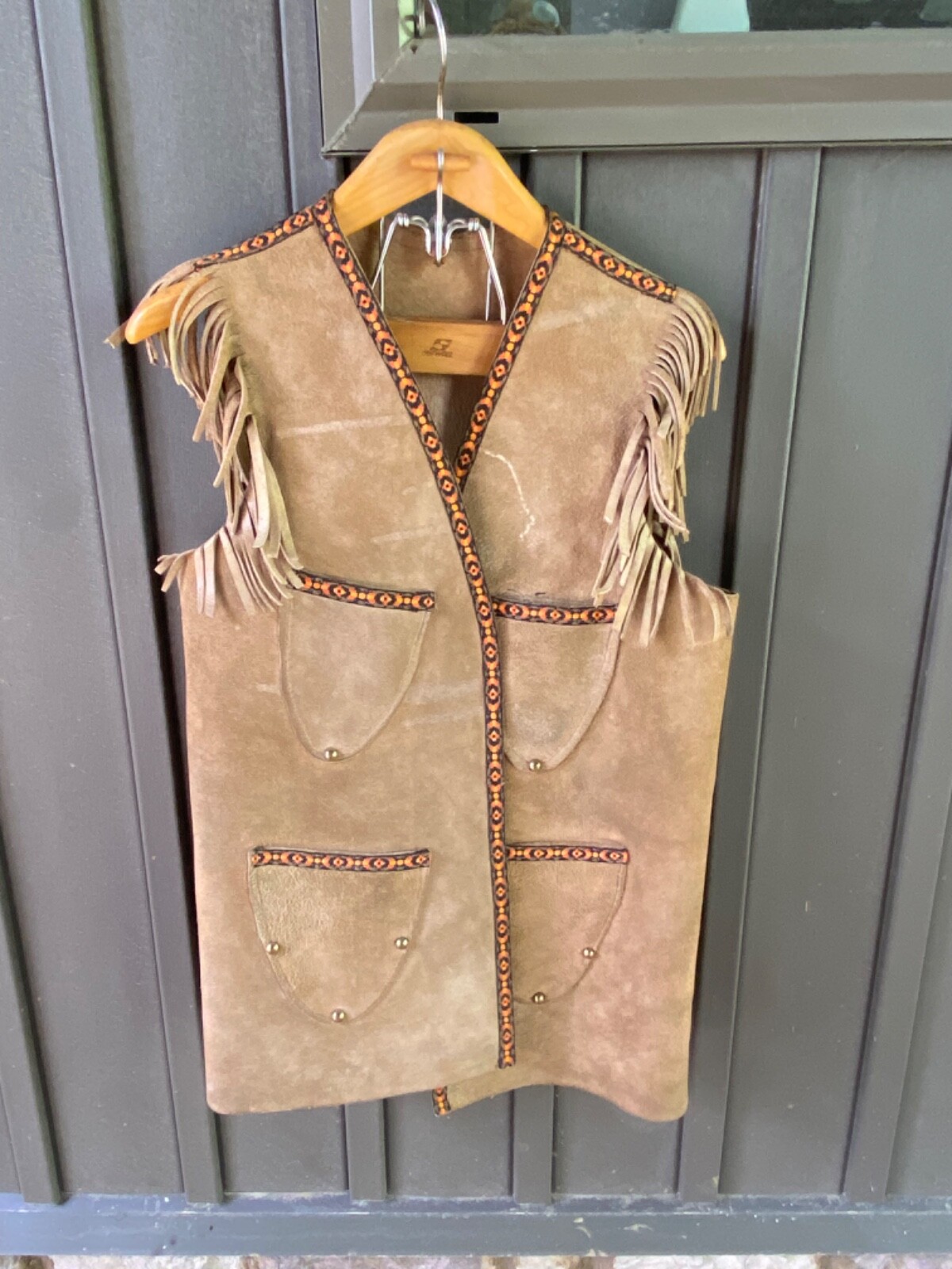 RARE VTG Leather Native American Western Fringed buck… - Gem