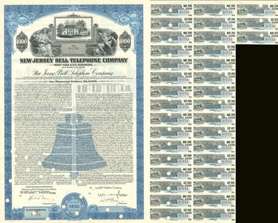 New Jersey Bell Telephone Co. - $1,000 - Telephone & Telegraph | eBay