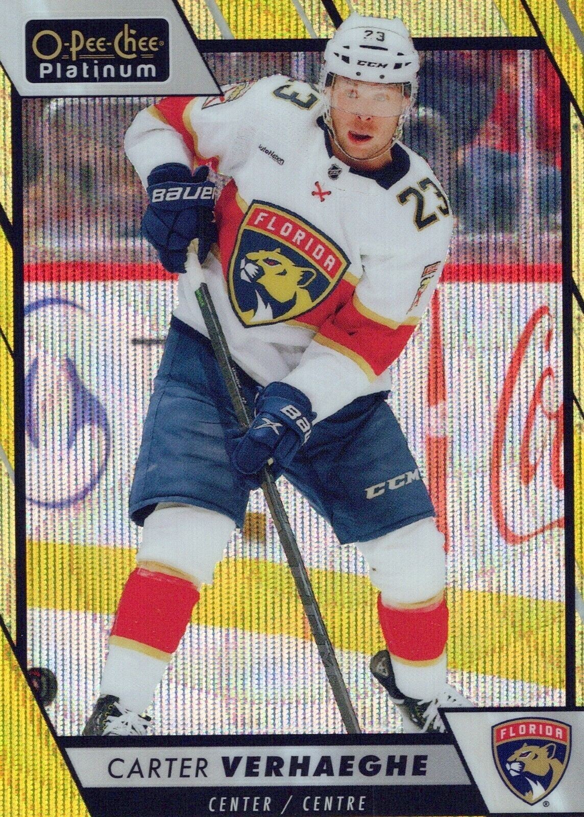 2023-24 O-Pee-Chee Platinum - Carter Verhaeghe #122 Neon Yellow Surge ...