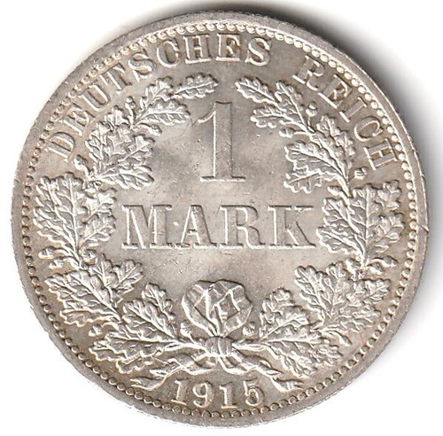 1915-A German Empire Mark WWI Silver Nice Toned BU Free Shipping | eBay