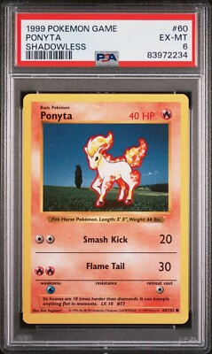 1999 Pokemon TCG Base Set Ponyta Shadowless 60/102 PSA 6 | eBay