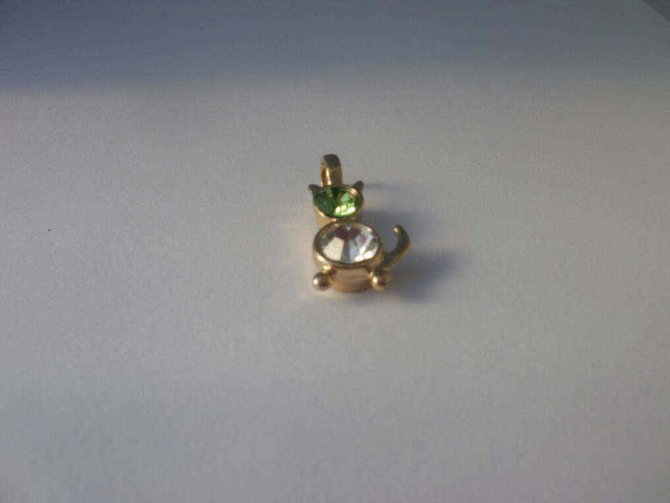 14k Yellow Gold plated Birthstone Cat Pendant Lifetime guarantee | eBay