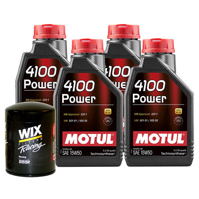 4L Motul 4100 POWER 15W50 Wix Racing Filter Eng Motor Oil Change Kit ...