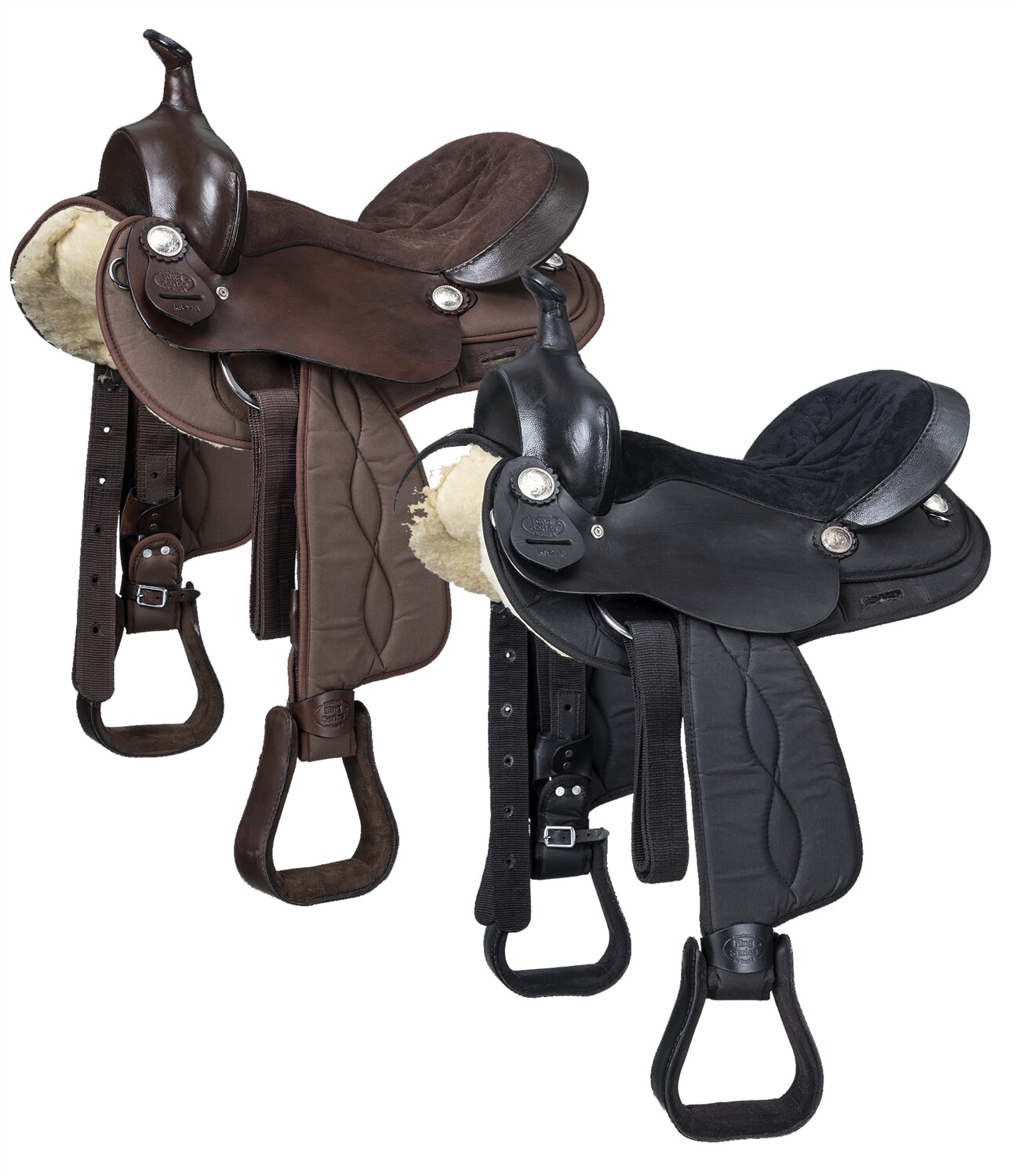 15 Inch Western Saddle - Black or Brown - Krypton and Leather - Round ...