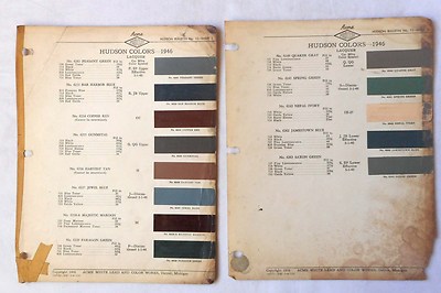 1946 HUDSON ACME COLOR PAINT CHIP CHART ALL MODELS ORIGINAL | eBay