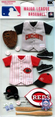 Cincinnati Reds 3D Uniform Scrapbook Stickers MLB licensed EK Success ...