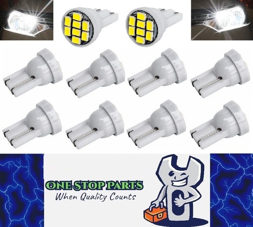 10 x Cool White T10 8SMD 1206 High Brightness LEDs Flat Face 12v (10pcs ...
