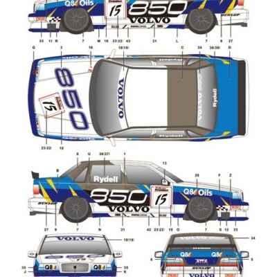 S.K. Decals SK24019 Volvo 850 Saloon BTCC 1995 "Rydell/Harvey" Decal ...