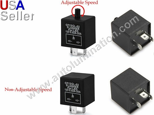 3 Pin Blade CF13GL-02 Adjustable Electronic Flasher Relay Fix LED Turn ...