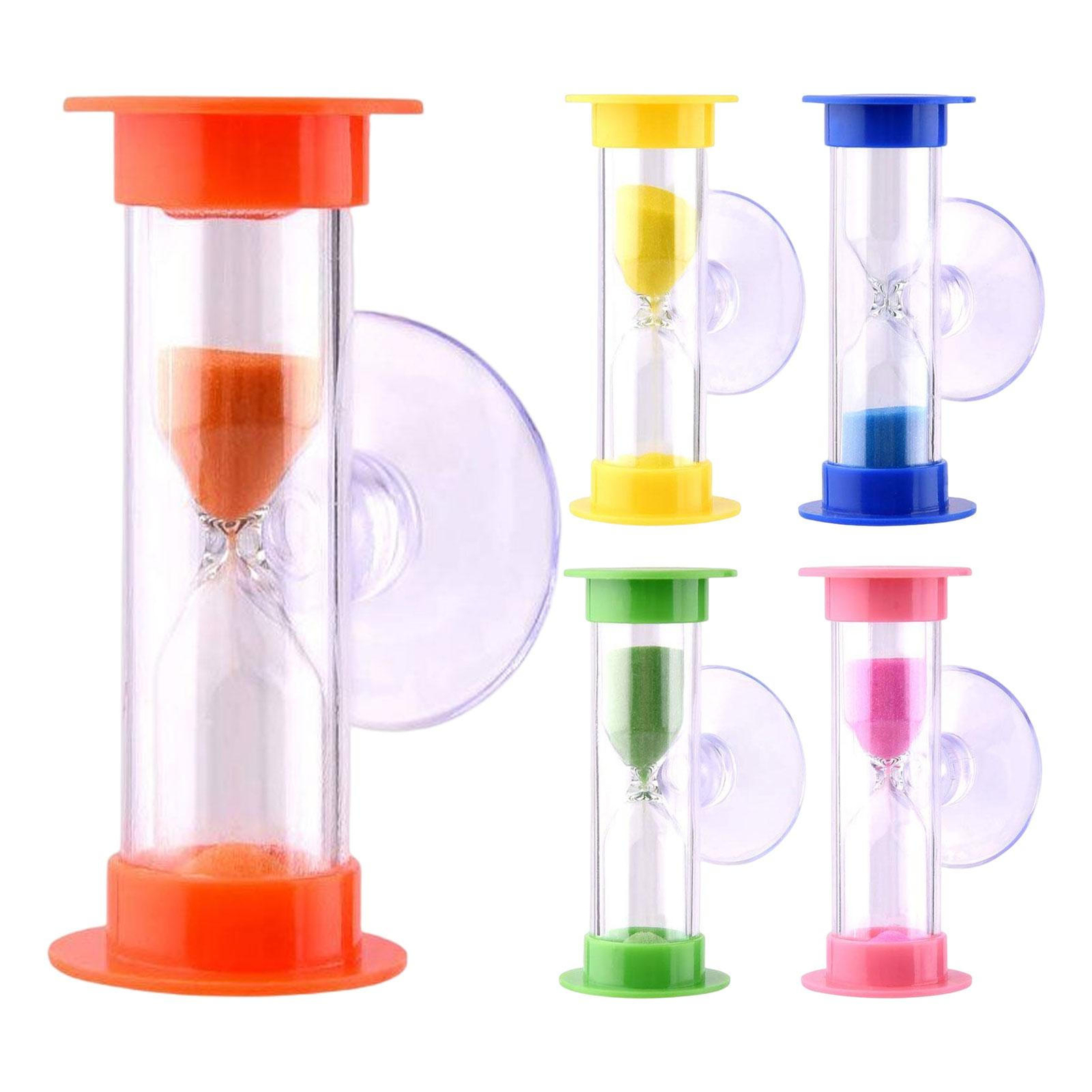5pcs Sand Timer Suction Cup Glass Timing Clock Timers Set 2mins / 3mins ...