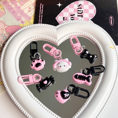 Y2K Sweet Cute Heart Keychain Cartoon Cat Fish Key Chain Shcool Bag ...