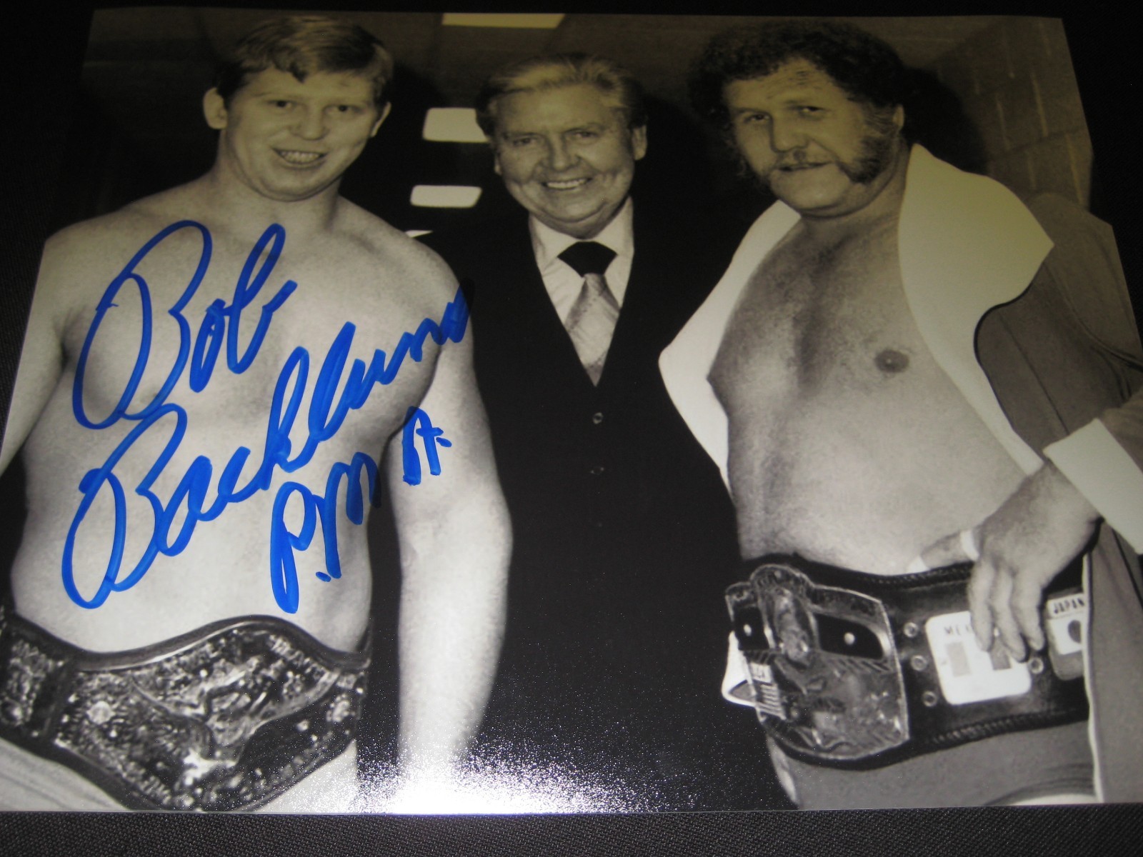 WRESTLING HALL OF FAMER LAST WWF CHAMP BOB BACKLUND AUTOGRAPHED PHOTO W ...