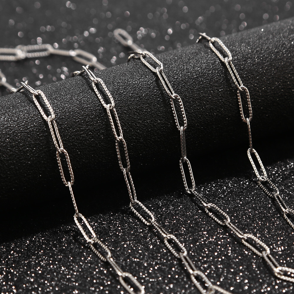 Stainless Steel 4mm Width Large Link Rolo Cable Chains Findings for ...