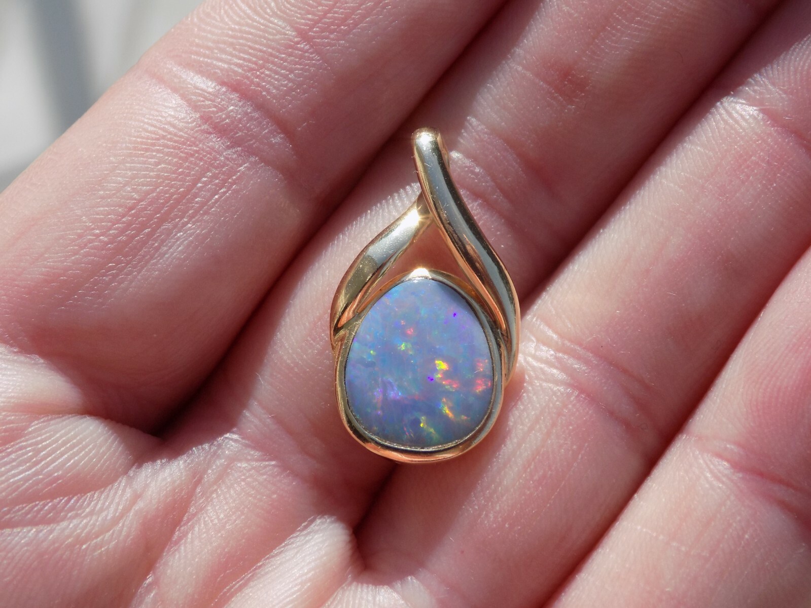 14k fiery opal earrings and matching 14k opal pendant Designer IOG | eBay
