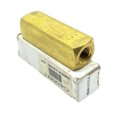 Parker C400B1 Colorflow Inline Hydraulic Brass Check Valve 1/4" NPT ...