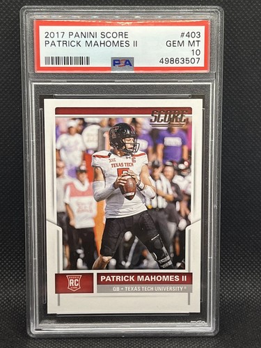 2017 Score Patrick Mahomes II Rookie Card RC #403 PSA 10 Gem Mint ...