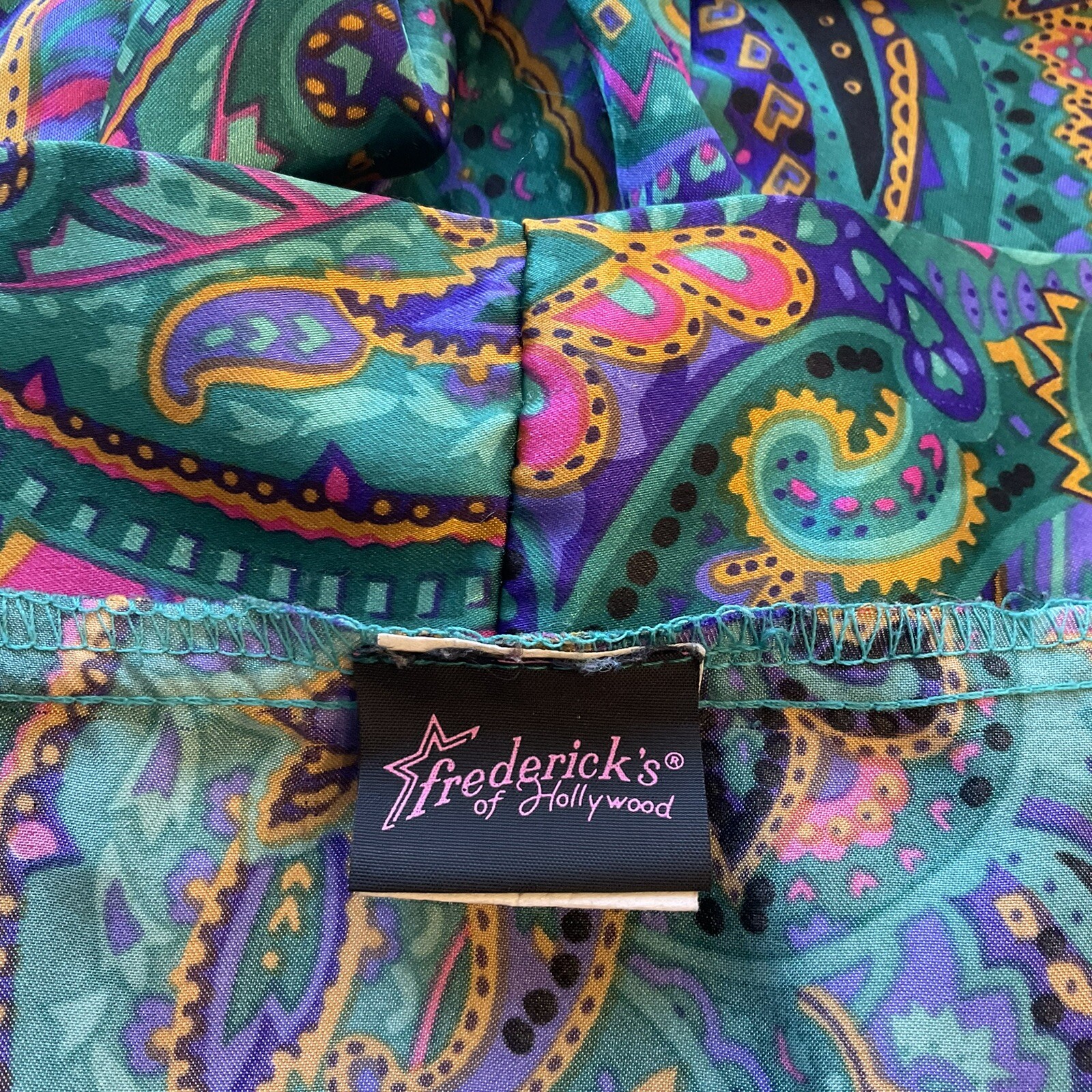 Frederick’s of Hollywood Robe Kimono Emerald Green Pa… - Gem