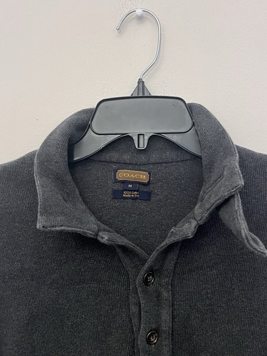 VINTAGE COACH, MEN'S M, CHARCOAL GRAY KNIT BUTTON SWEATER | eBay