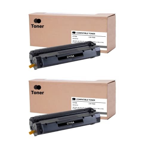 Compatible 15A (C7115A) Toner Cartridge, Black 2.5K Yield - Pack of 2 ...