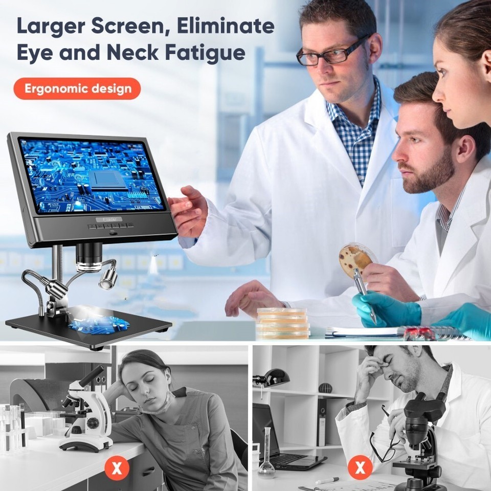 Elikliv Digital Microscope with Screen HD Camera for PCB Soldering ...