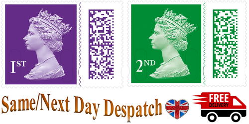 1st 2nd Class Postage Stamps 100% Genuine Royal Mail Barcode Letter ...