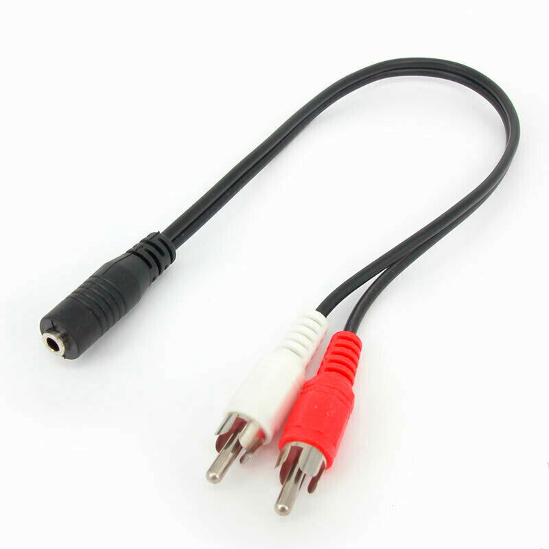 3.5mm AUX Female To 2 RCA Male Aux Auxiliary Stereo Audio Adapter Cable ...