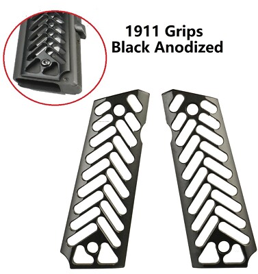 Aluminum Anodized Black Skeleton 1911 Grips Fit Gov/Clones Full Size | eBay