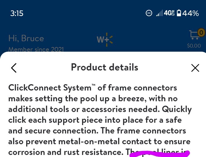 Coleman Pool Power Steel Vertical Leg 22x52 Click Connect System, New ...
