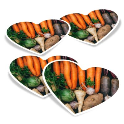 4x Heart Vinyl Stickers Root Vegtables Crops Farm Healthy Food #51936 ...