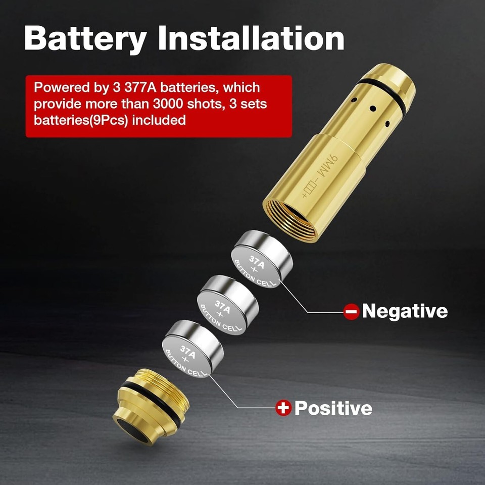 9mm Dry Fire Laser Training Bullet with Snap Cap & Red Dot Beam – O ...