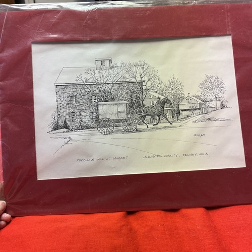 C M Goff “Ressler's Mill at Mascot”Lancaster County PA Art Print - 1971 ...