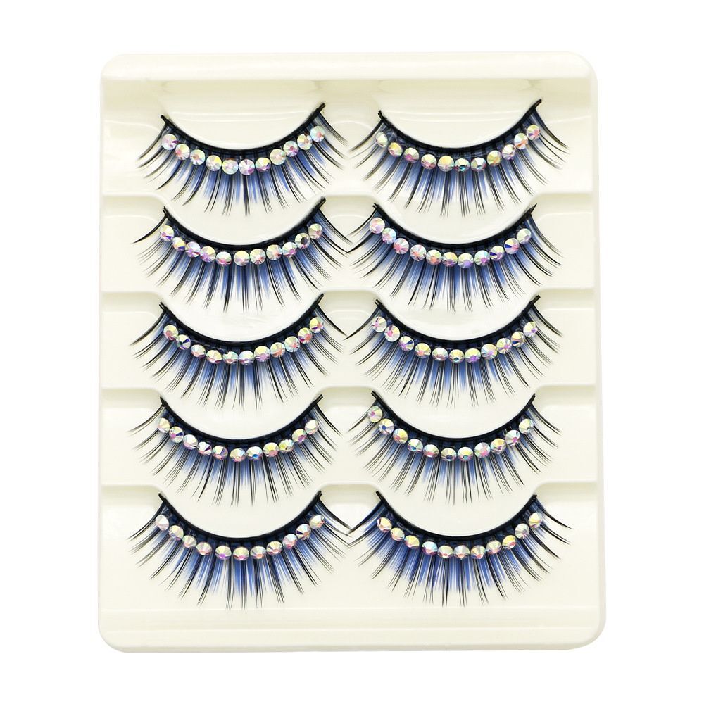 Exaggeration Makeup Shiny Rhinestones Mink False Eyelashes 3D Fake Eye ...