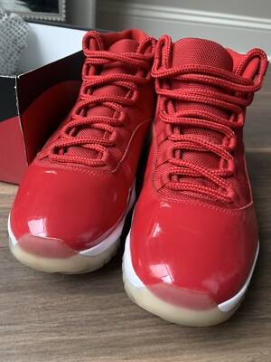 Red Air Jordan 11 Retro High Win Like '96 Sneaker Gym Basketball Nike ...