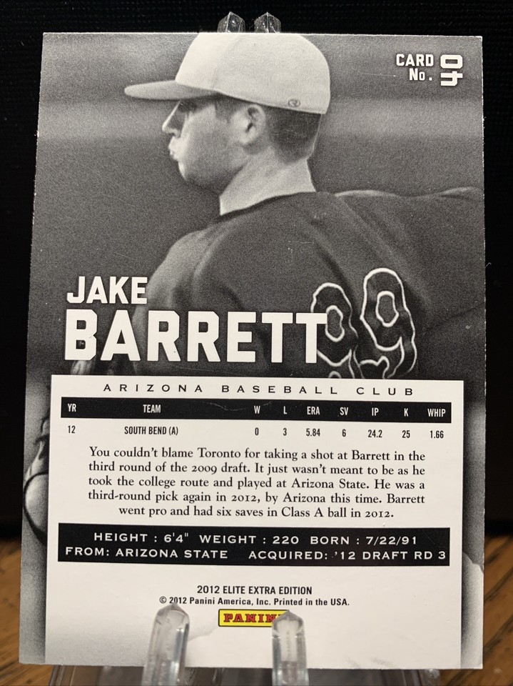 2012 Elite Extra Edition Arizona Diamondbacks Baseball Card #40 Jake ...