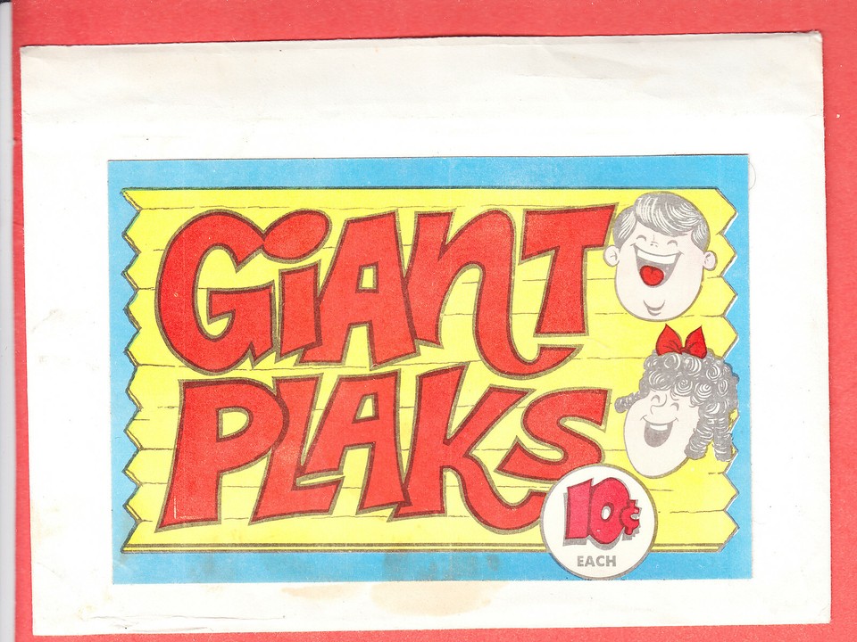 1968 TOPPS GIANT PLAKS 4 DIFFERENT...PROOF, TEST, 5 C, + 10 C WRAPPERS ...