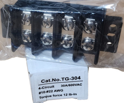 TG-304 UL Rated 30A/600V Terminal Block 22-10 AWG Barrier Strip | eBay
