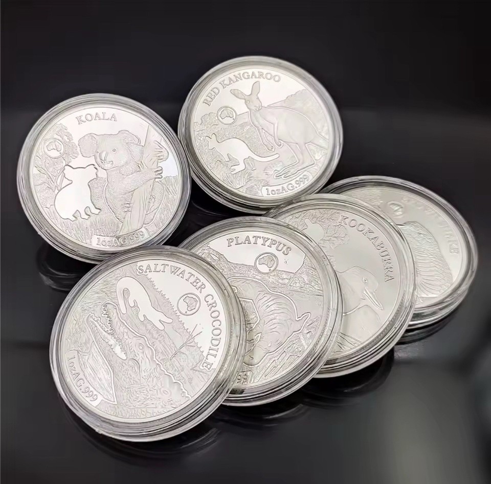 6pcs Australian Animal Silver-Plated Commemorative Coins 40mm Set | eBay