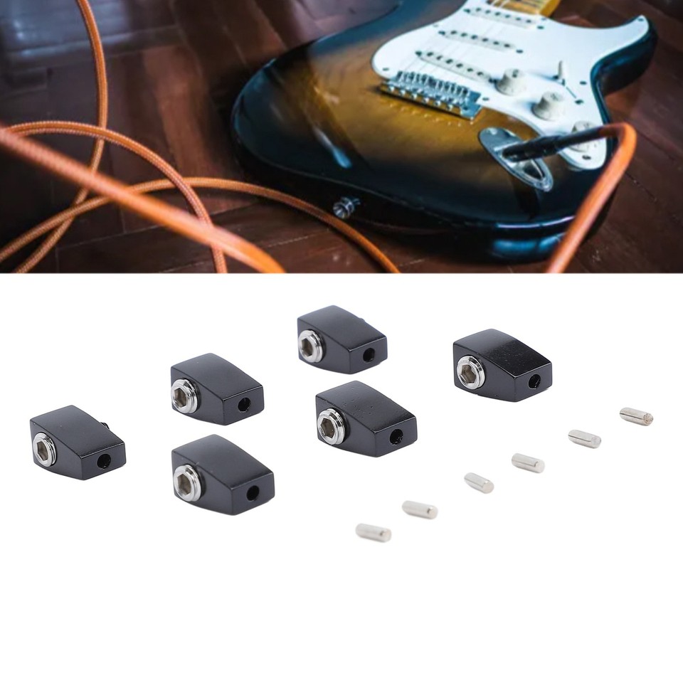 Black 6Pcs Guitar String Locking Nut Split Type Bridge Lock Headless ...