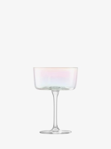 LSA Iridescence Champagne Cocktail Glass Hand Painted Pearl Set of 2 ...